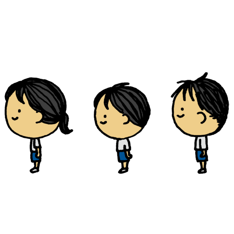 一列に並ぶ子供達のフリーイラスト | フリーイラスト・クラシック（フリクラ）